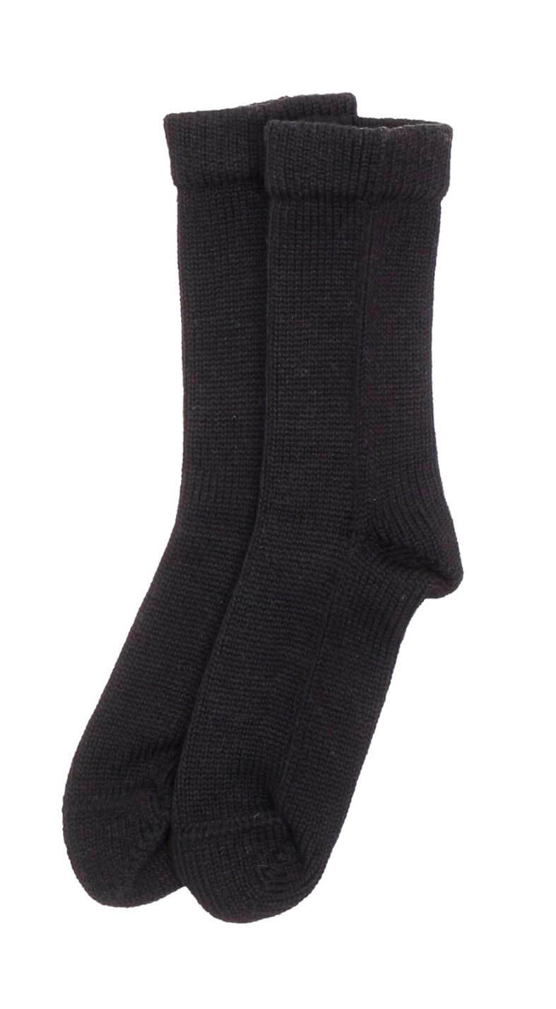 Meias de tricô essenciais no inverno. 50% algodão e 50% acrílico.